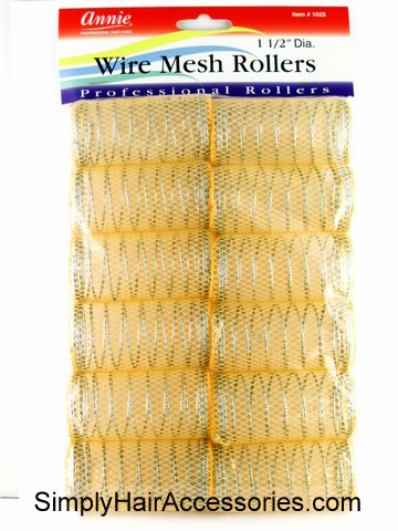 Annie 1-1/2" XL Wire Mesh Hair Rollers - 12 Pcs.