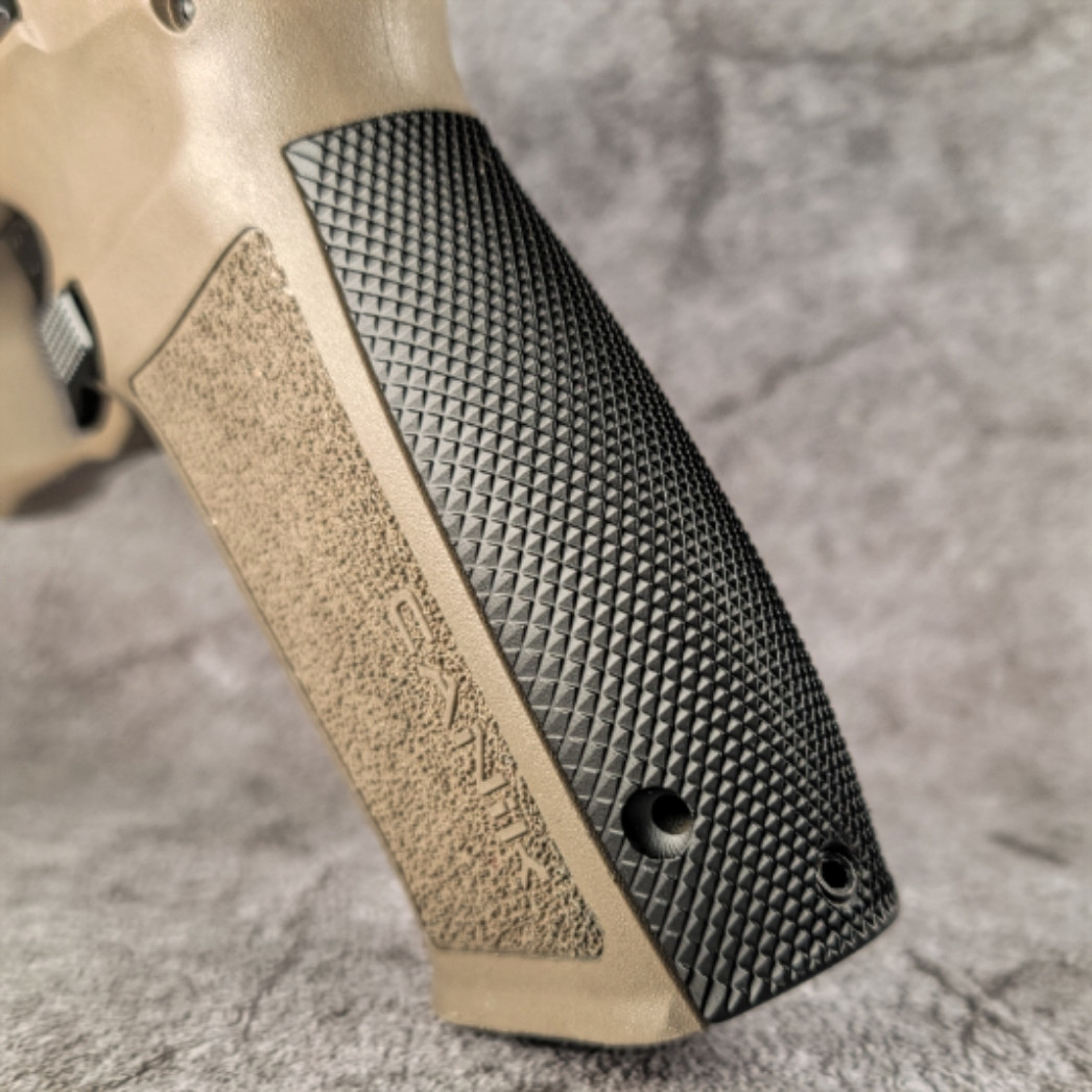 Canik Mete/Rival/TTI Death Grip Backstrap - Brass - Black - Taylorfreelance