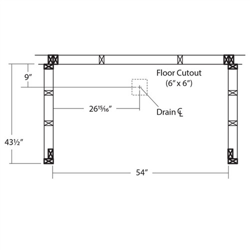 42" X 54" Fiberglass Shower Kit Includes Shower Pan & Surround Wall ...