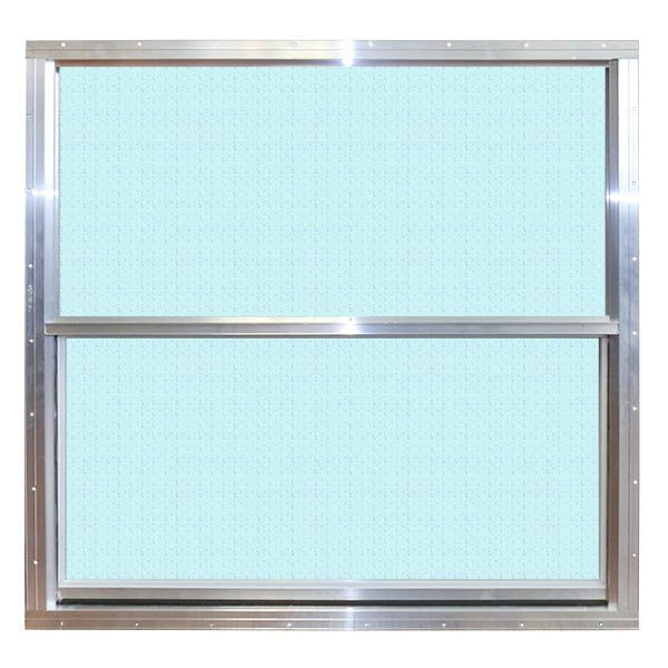 14"X27" Mill Finish Aluminum Vertical Slider Main Window with Obscure ...