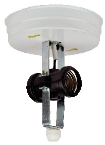 Mobile Home Light Fixture, Ceiling Fixture 2 bulb Gloss White