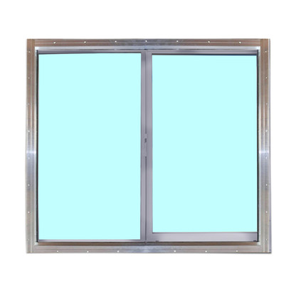 36"x8" Mill Finish Aluminum Mobile Home Exterior Window, Horizontal Slide