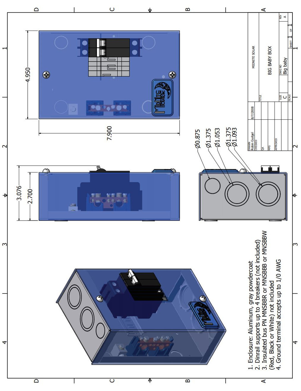 Stellavolta: MidNite Solar MNBIGBABY Big Baby Box Enclosure