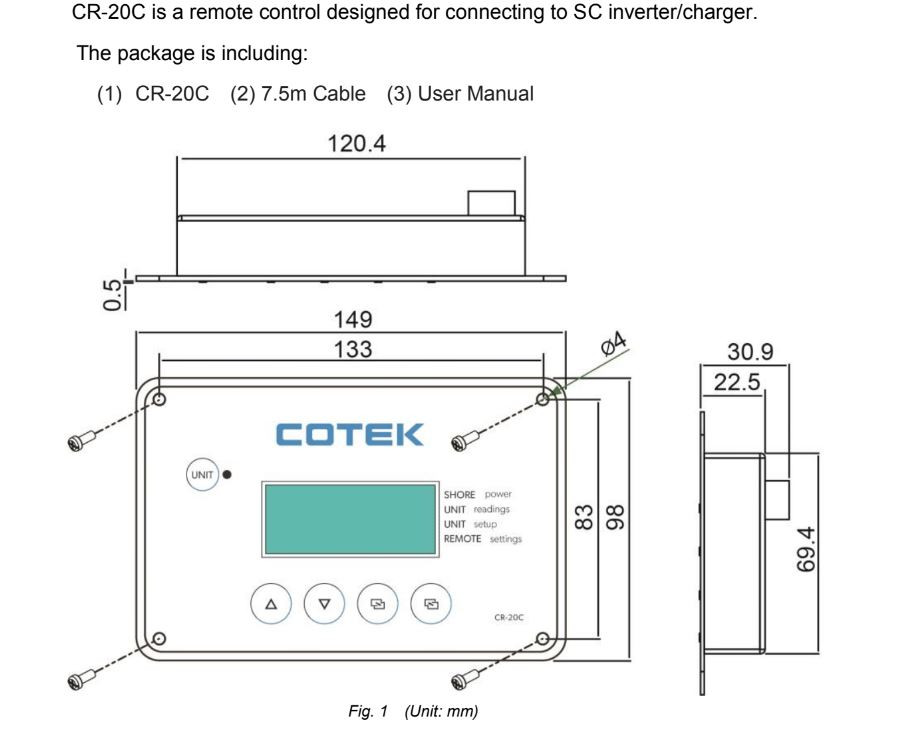 Stellavolta: Cotek CR-20C Remote Control with 25FT Cable for SC Series