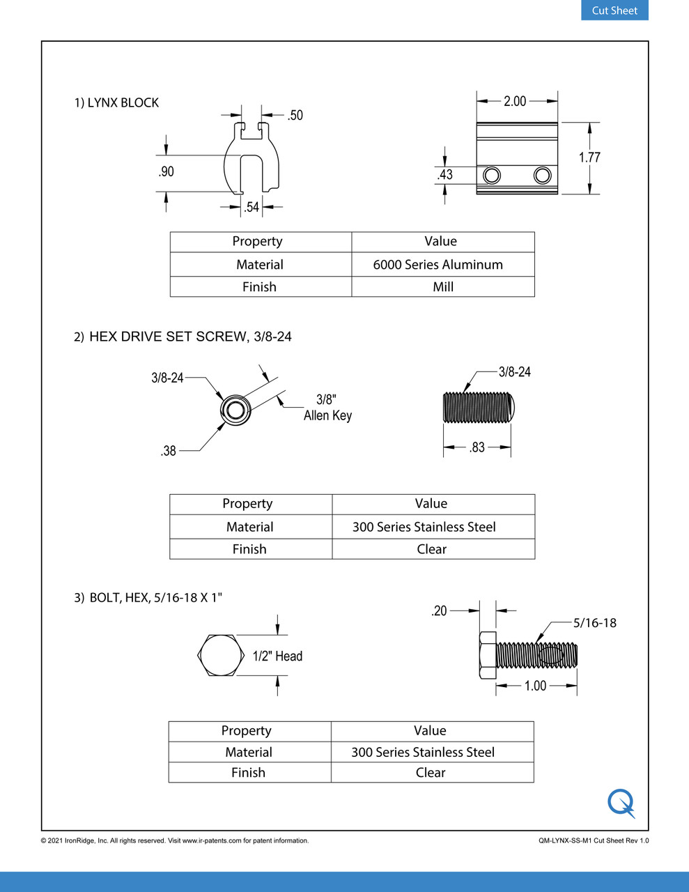 Stellavolta: IronRidge QM-LYNX-SS Standing Seam Metal Roof Clamp