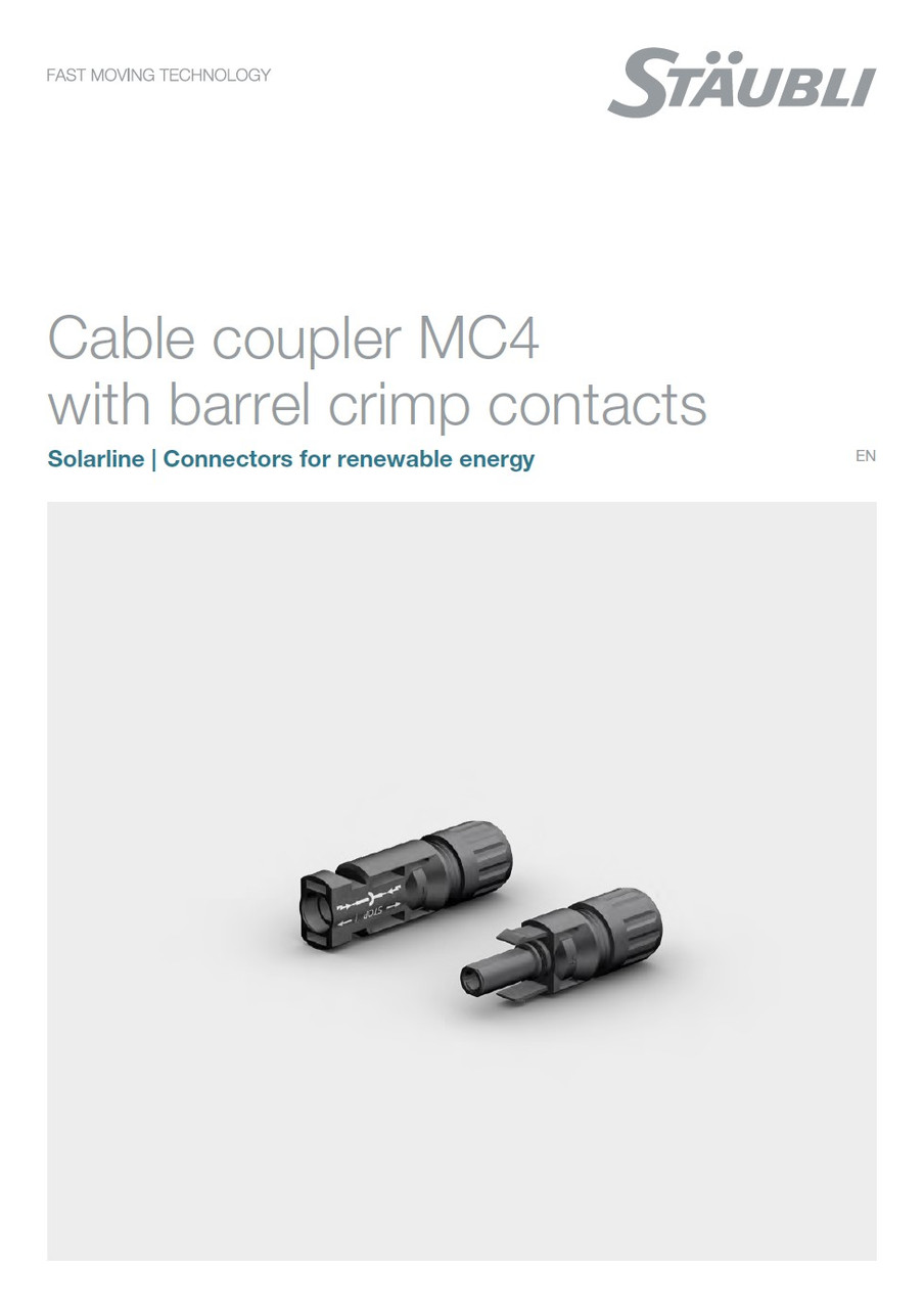 Stellavolta: Staubli 32.0080-UR MC4 Connector w/Boot 6.05–8.56mm Female