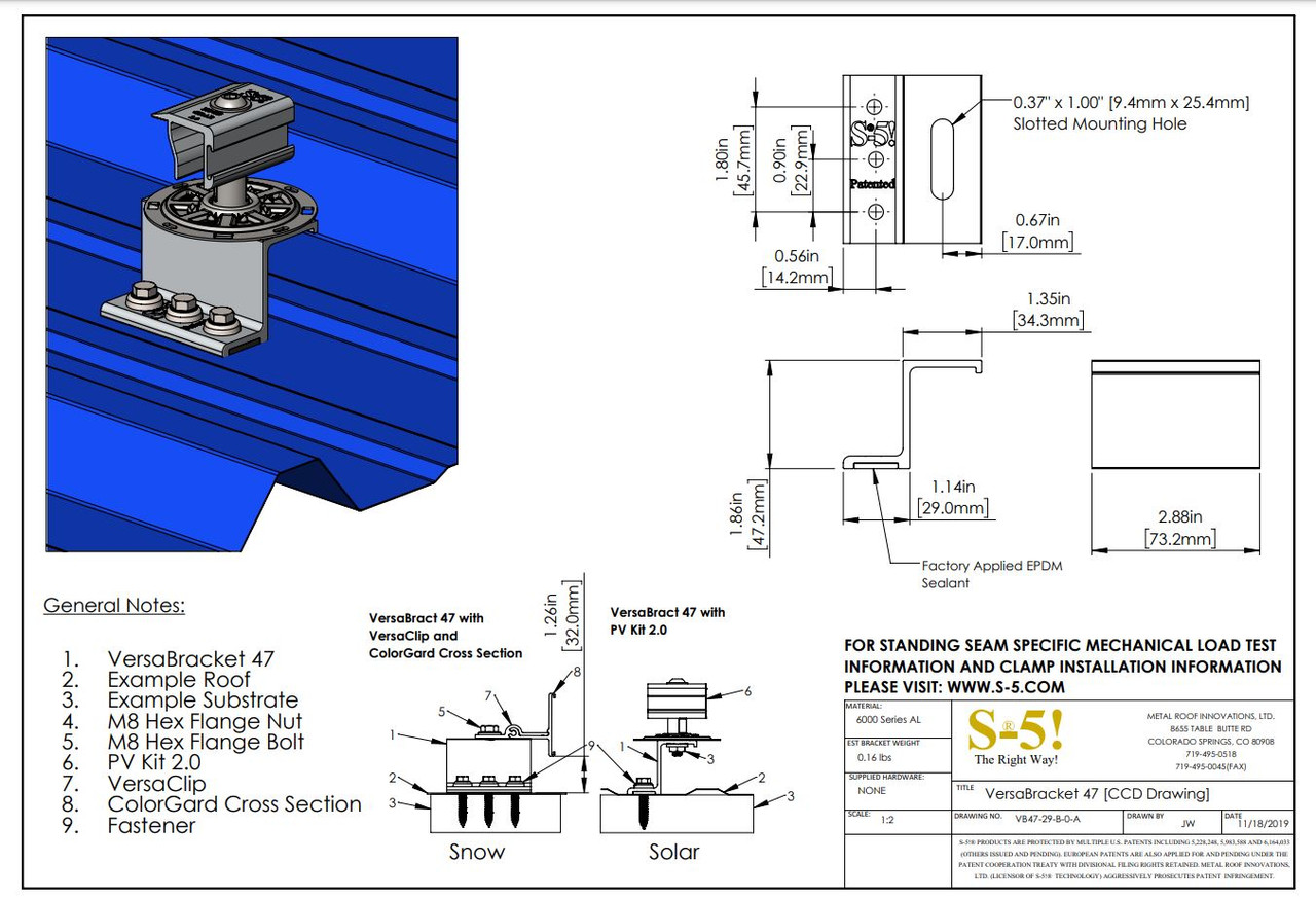 Stellavolta: S-5! S-5-VB-47 VersaBracket Mounting Bracket