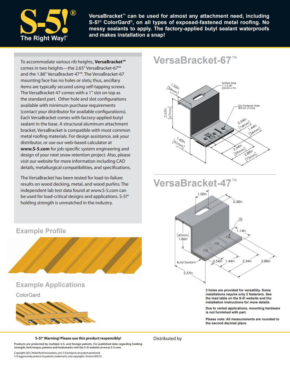 Stellavolta: S-5! S-5-VB-47 VersaBracket Mounting Bracket