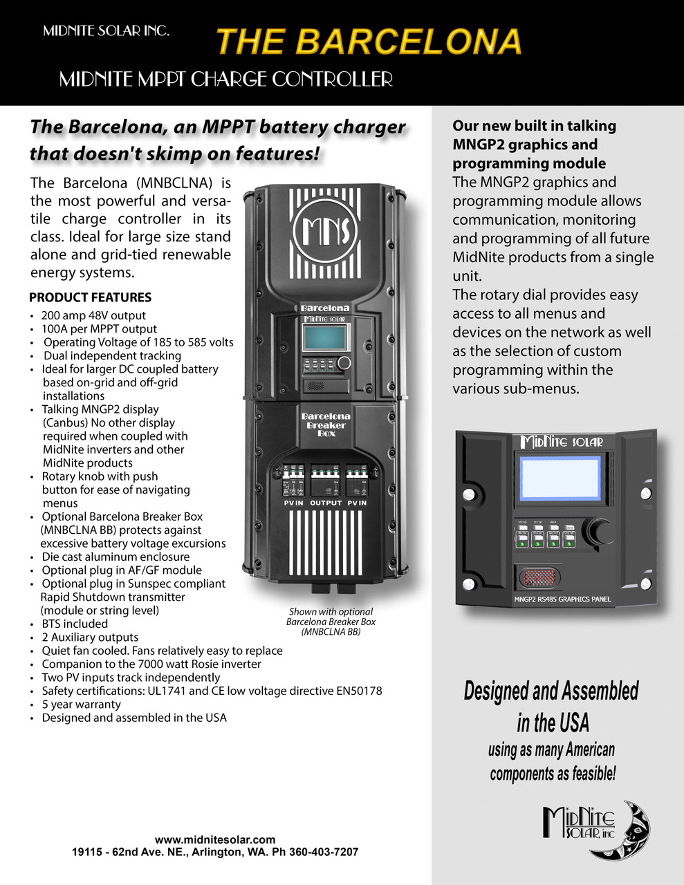 Stellavolta: MidNite Solar MNBCLNA Charge Controller 600VDC 200A