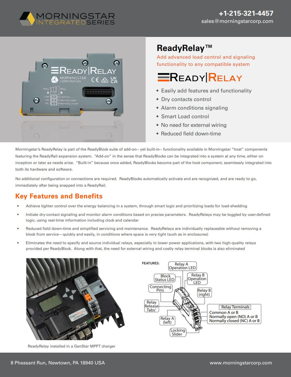 Stellavolta: Morningstar RB-RELAY ReadyRelay Block for GenStar MPPT