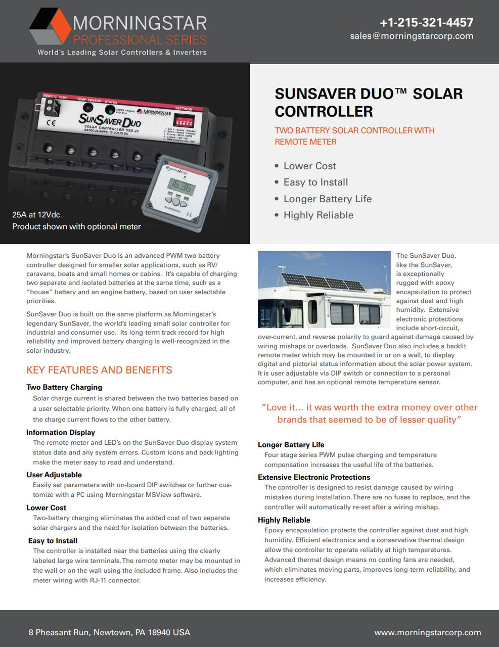 Stellavolta: Morningstar SSD-25RM SunSaver Duo with Remote Meter