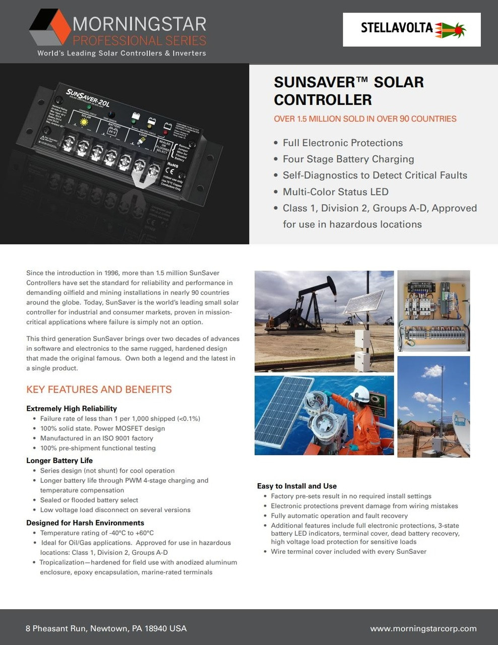 Stellavolta: Morningstar SS-20L-24V SunSaver Solar Controller 20A 24VDC
