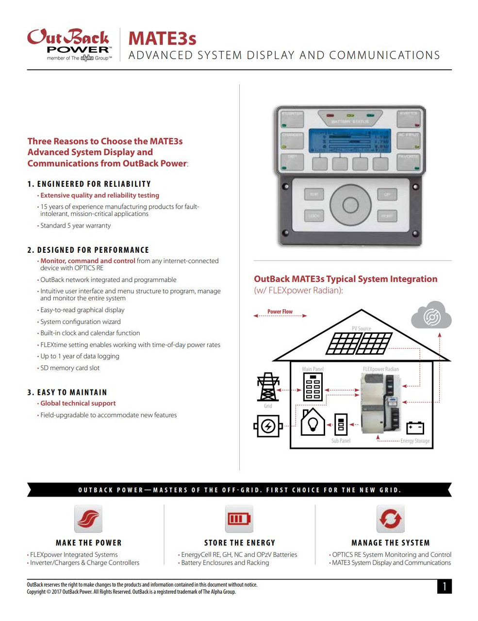 Stellavolta: Outback Power MATE3S System Display and Controller