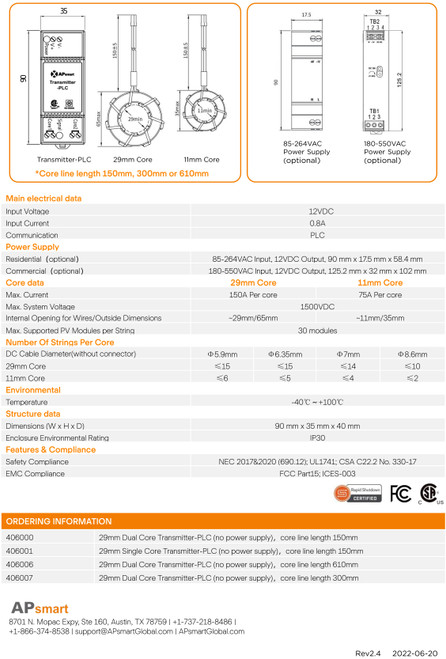 Stellavolta: APSystems 406001 APSmart RSS Transmitter-PLC Single Core