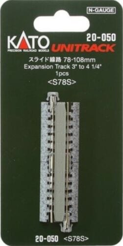 Kato ~ N Scale ~ UniTrack 78mm - 108mm 3 - 4 1/4" Expansion Track (1 pc ...