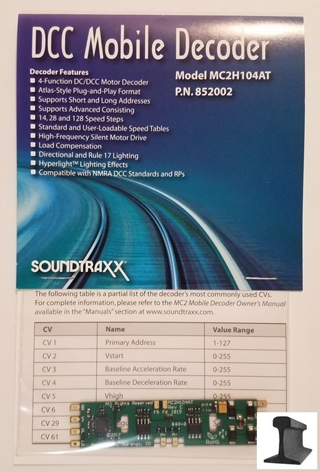 Soundtraxx ~ DCC Motor Decoder ~ MC2H104AT ~ Atlas & Others ~ 852002 ...