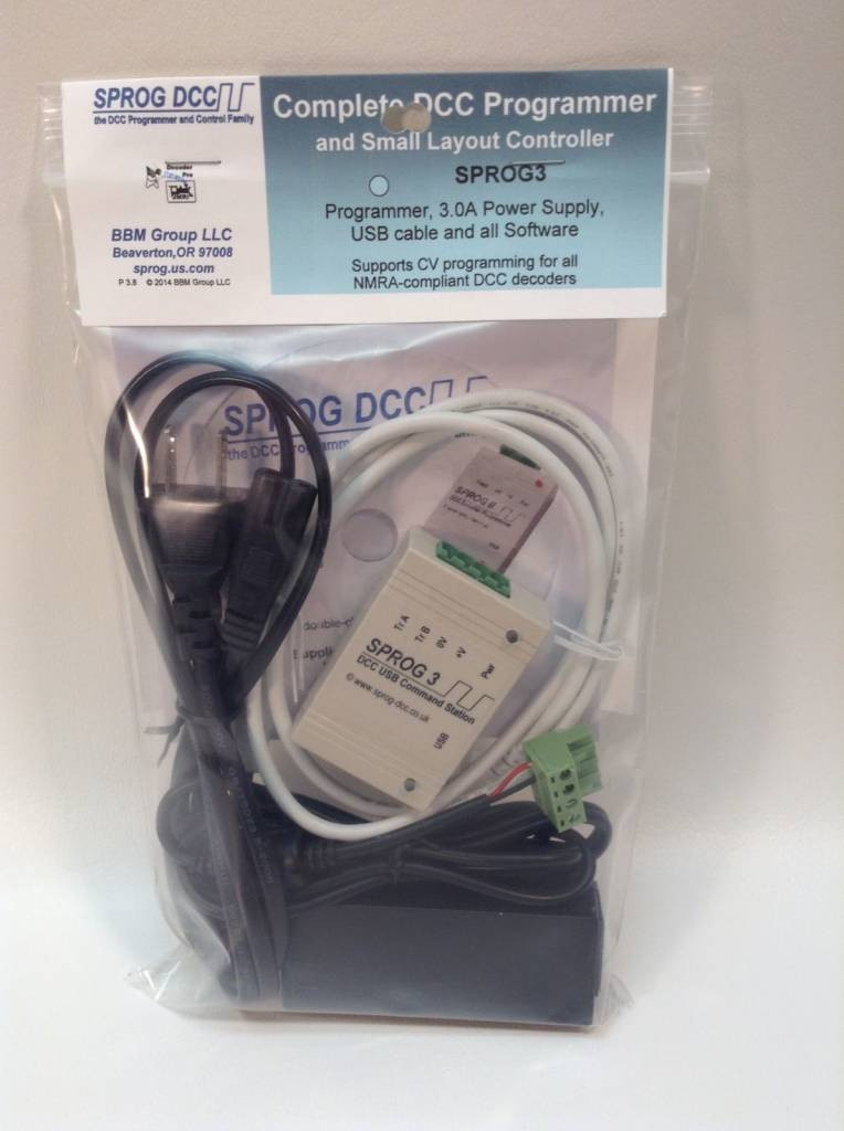 SPROG 3 Stand Alone DCC Programmer ~ With Power Supply, Cable & USB Stick - Iron Planet Hobbies
