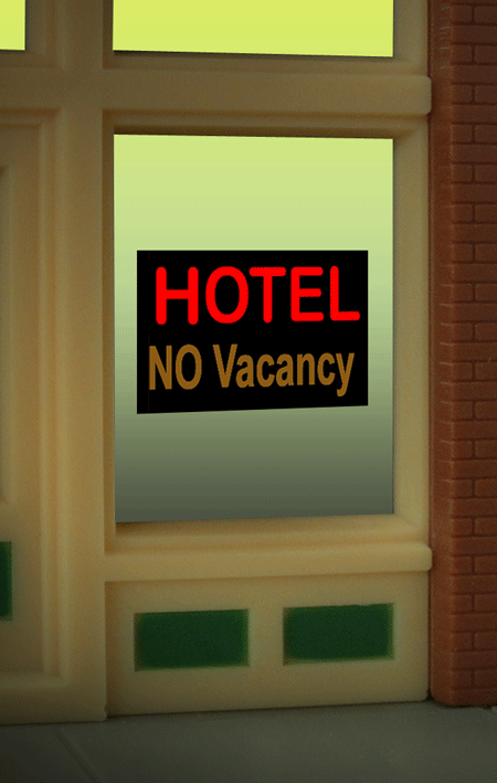 Miller Engineering ~ Hotel Window Sign ~ 8990 - Iron Planet Hobbies