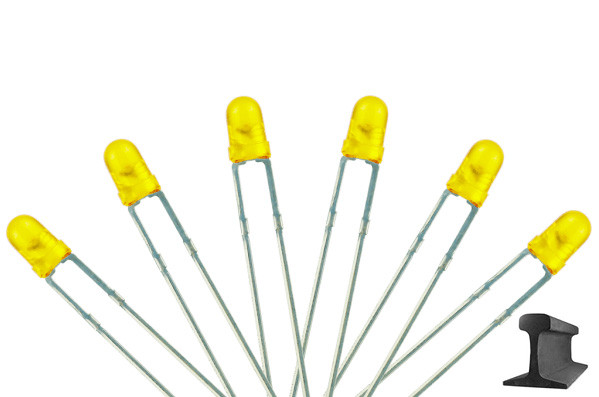 DCCconcepts ~ LED ~ T1 Type 6x 3mm (w/Resistors) Yellow ~ LED-YL3 ...
