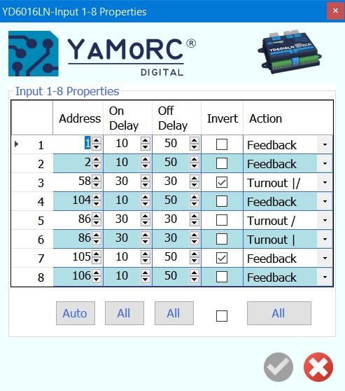 YaMoRC ~ 16 Channel LocoNet Feedback Detection Module ~ Current Sensing ~ YD6016LN-CS - Iron ...