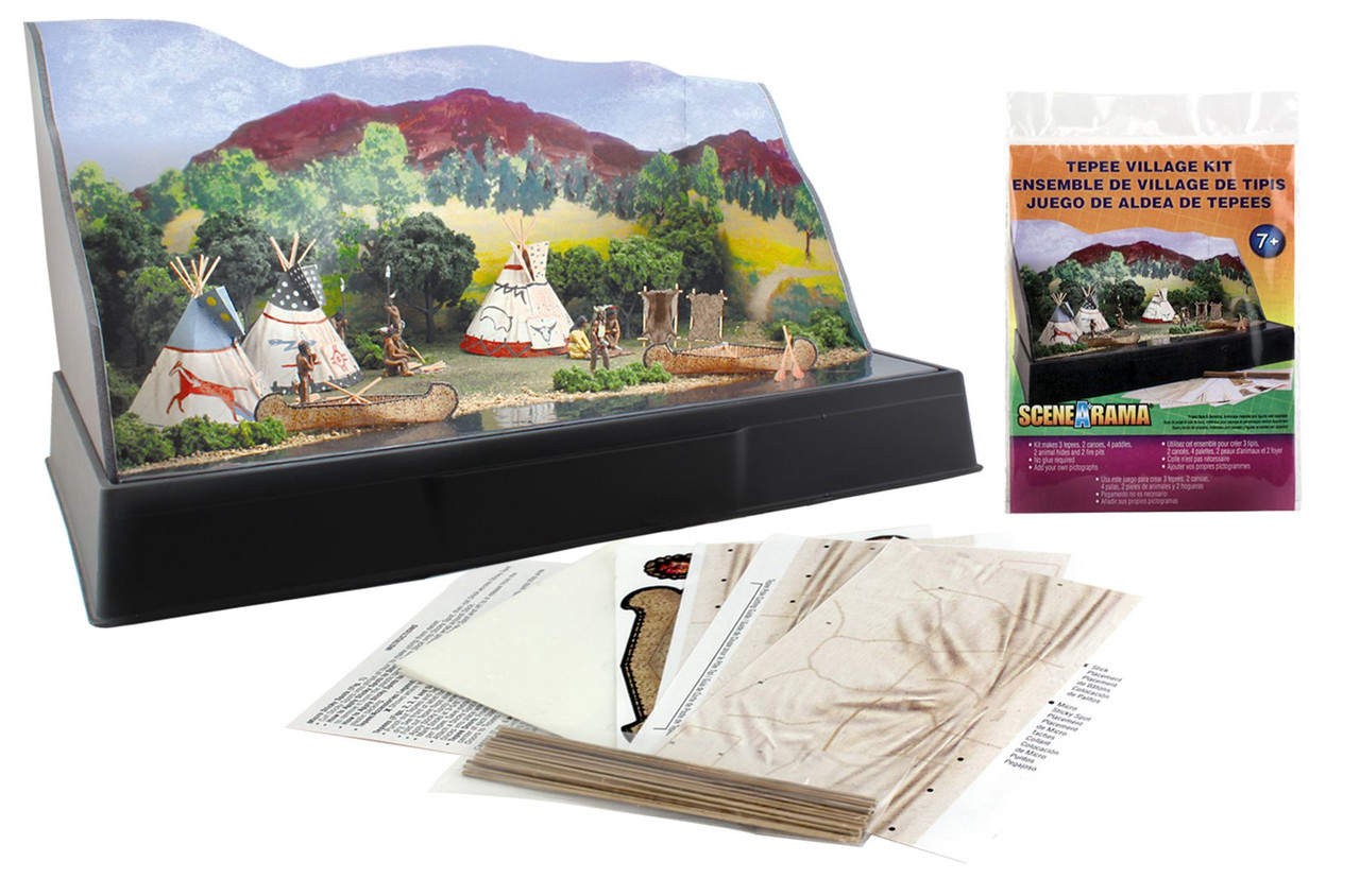 Woodland Scenics ~ HO Scale ~ Scene-A-Rama Diorama Kits, Tepee Village ...