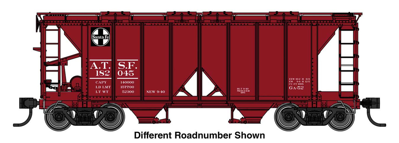 WalthersMainline ~ HO Scale ~ ACF 1958 Cu Ft Covered Hopper ~ Santa Fe ...