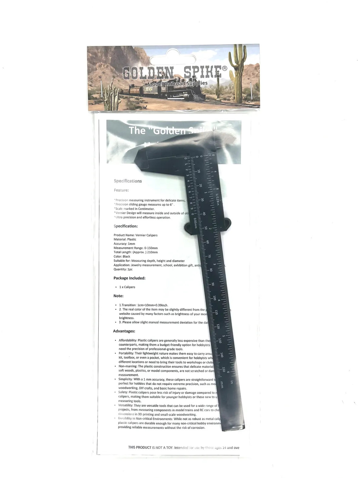 Golden Spike Hobbies ~ Hobby Caliper ~ Black ~ GSHCOA - Iron Planet Hobbies