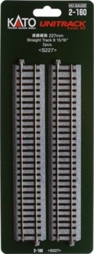Kato ~ HO Scale ~ UniTrack 227mm 15/16 Inch ~ Straight Track 2 pcs ~ 2 ...
