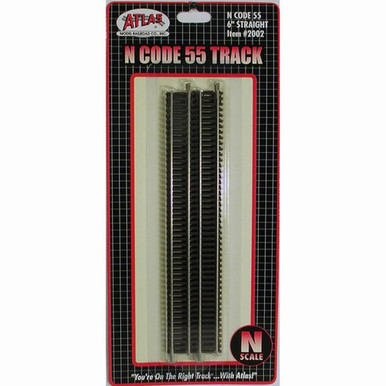 Atlas ~ N Scale ~ Code 55 Track ~ 6" Straight (6 Pieces) ~ 2002 - Iron ...