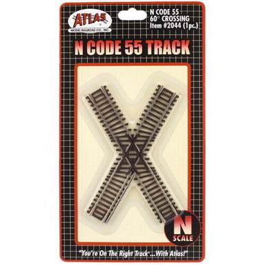 Atlas ~ N Scale ~ Code 55 Track ~ 60 Degree Crossing ~ 2044 - Iron ...