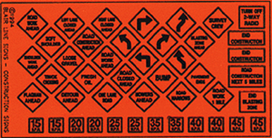 Blair Line ~ HO Scale ~ Construction Zone Signs ~ 104 - Iron Planet Hobbies
