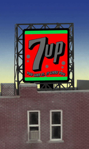 Miller Engineering ~ N or Z Scale ~ Animated Billboard 7up ~ 338945 ...