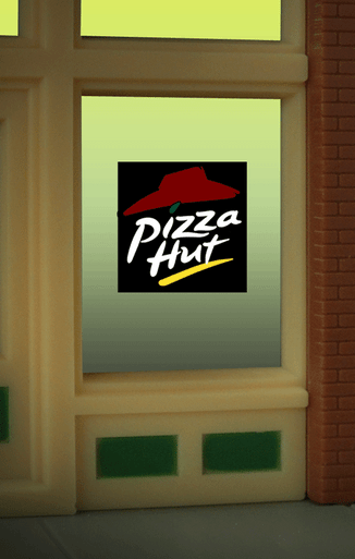 Miller Engineering ~ Pizza Hut Window Sign ~ 8985 - Iron Planet Hobbies