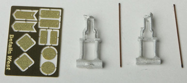 Details West ~ HO Scale ~ Switch Stand Style III w/Etched Targets ~ 2 ...