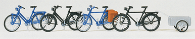 Preiser Kg ~ HO Scale ~ Accessories ~ Bicycles w/Trailer Kit ~ package ...