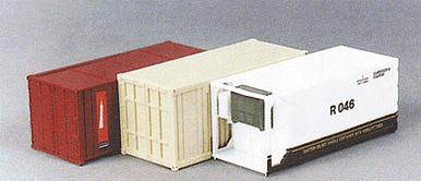 Trident Miniatures ~ HO Scale ~ 20' Container Set ~ 2 Box Vans (USAR ...