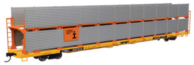 WalthersMainline ~ HO Scale ~ 89' Flatcar w/Bi-Level Shielded Auto Rack ...