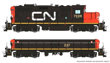 Rapido HO Scale ~ GP9rm CN Canadian National #7221 ~ Slug #256 ~ DCC ...