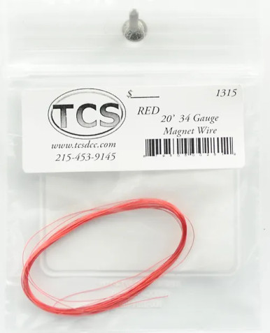 TCS ~ 34 Gauge Magnet Wire ~ 20 feet ~ Red ~ 1315