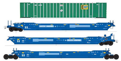 Intermountain ~ HO Scale Maxi IV Intermodal Well Car 3-Unit Set w/6 53 ...