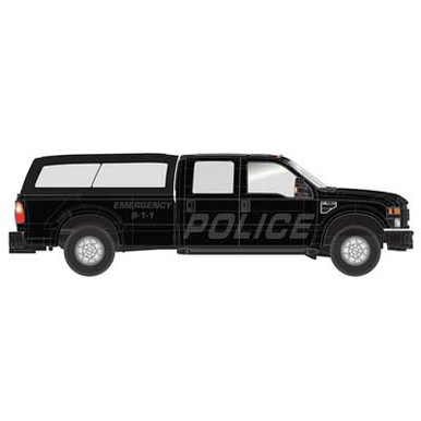 Atlas ~ HO Scale ~ Ford F-350 Crew-Cab Pickup Truck ~ Police with Cap ...