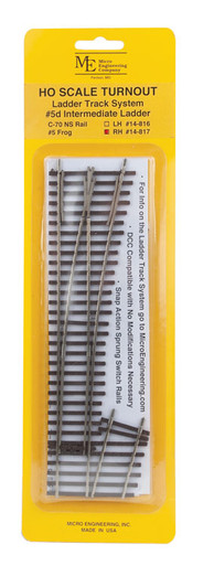 Micro Engineering ~ HO scale ~ Code 70 #5d Intermediate Ladder Turnout ...