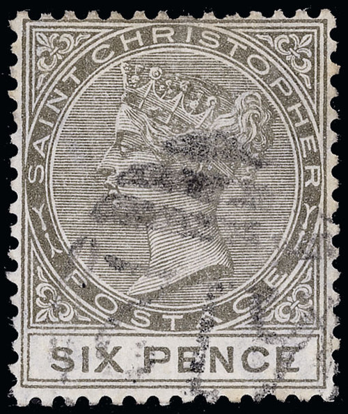 St. Christopher Scott 15 Gibbons 19 Used Stamp - colonialstamps.com