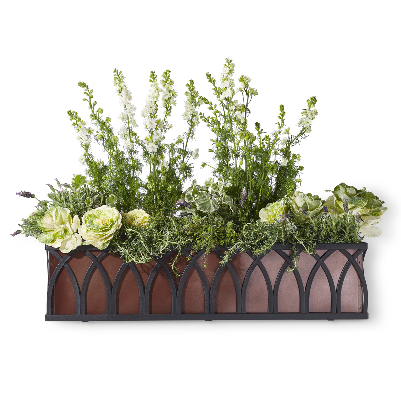 Arch Powder Coated Steel Window Box- 7 Sizes Optional Liners