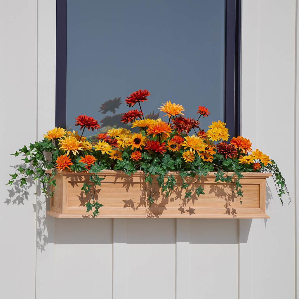 Framed Cottage Cedar Window Box w/ Cleat | Hooks & Lattice