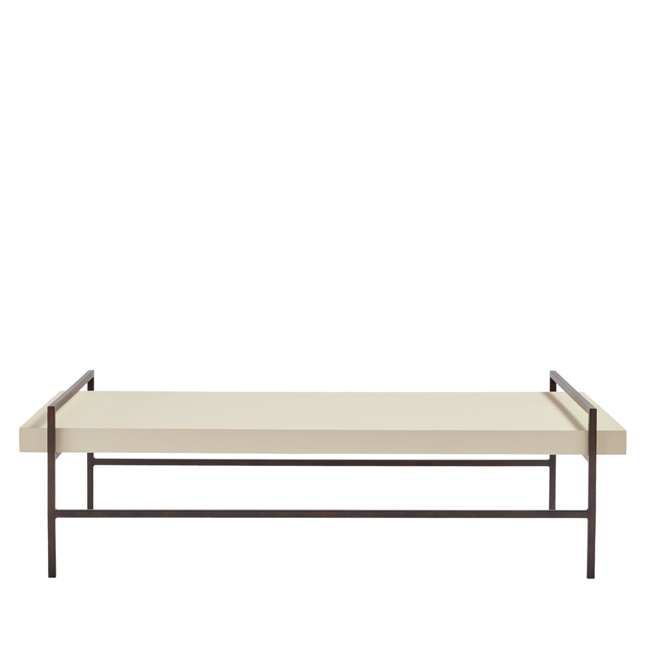 Bridge Coffee Table – Modern Fiberstone & Steel Cocktail Table