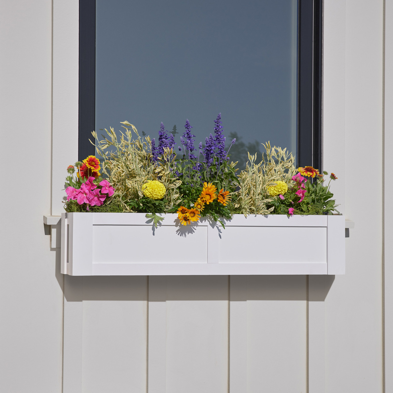 Modern Black Fiberglass Window Box - 7 Sizes