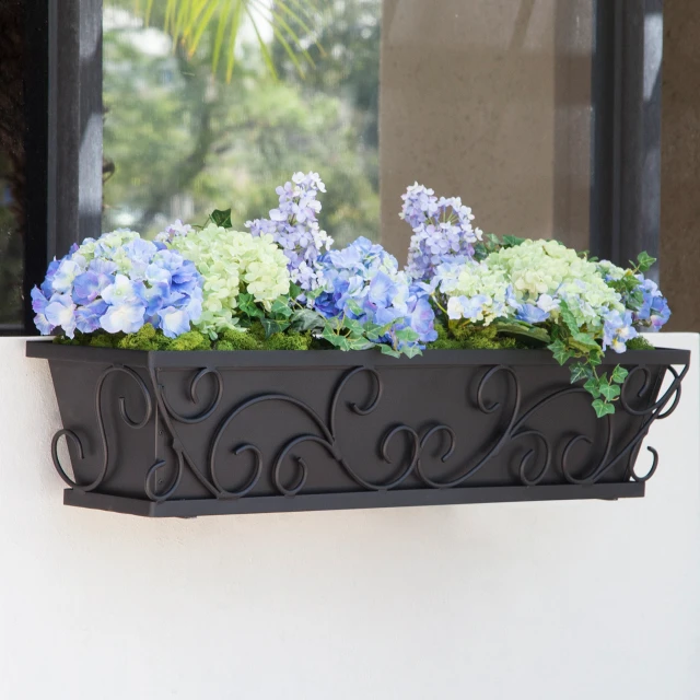 Window Boxes - By Material - Wrought Iron - Hooks & Lattice