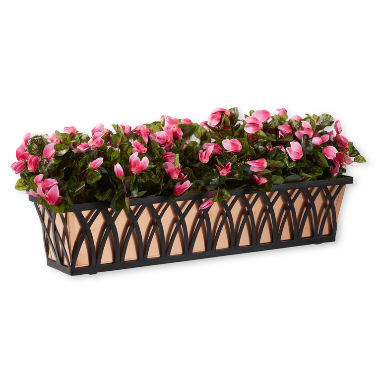 Arch Tapered Powder Coated Steel Window Box- Select 7 Sizes