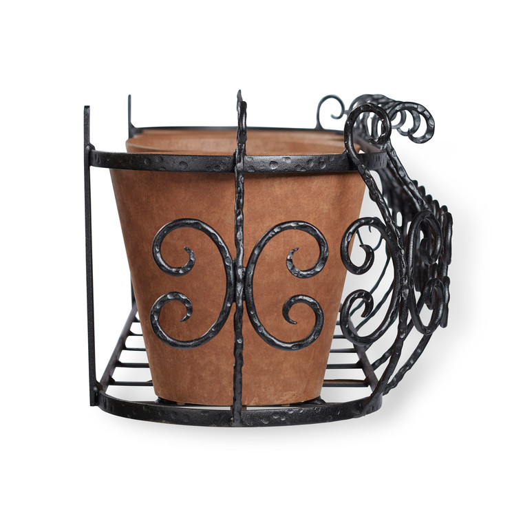 Parisian Wrought Iron Hanging Window Planters - Hooks & Lattice